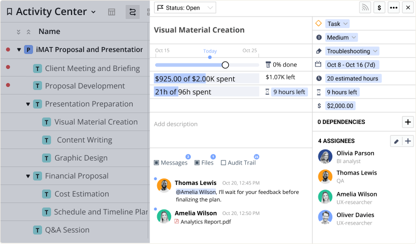 Project management software for architects